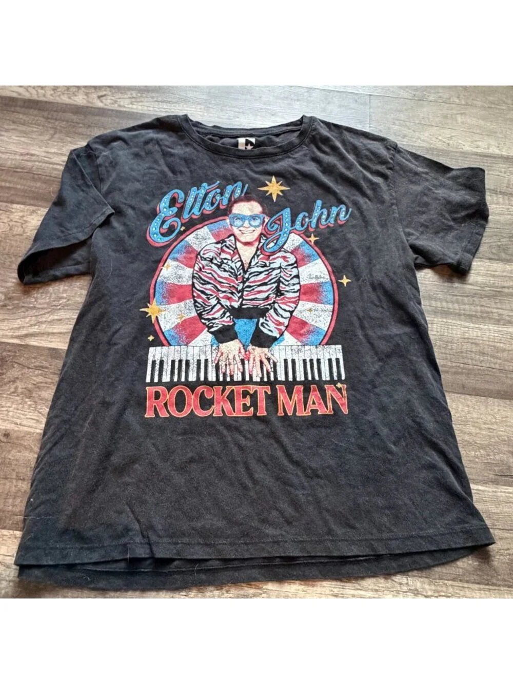 HST Global Limited | Shirts | Elton John Rocket Man Tshirt Black ...